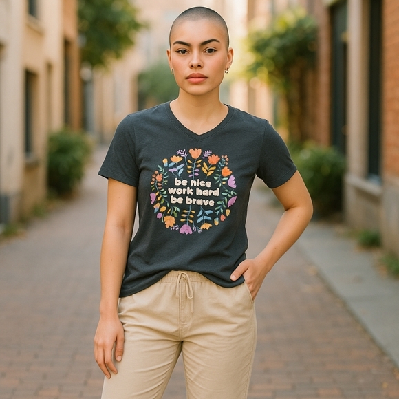 NATURAL LIFE | Tops | Natural Life Black Tee With Colorful Floral ...